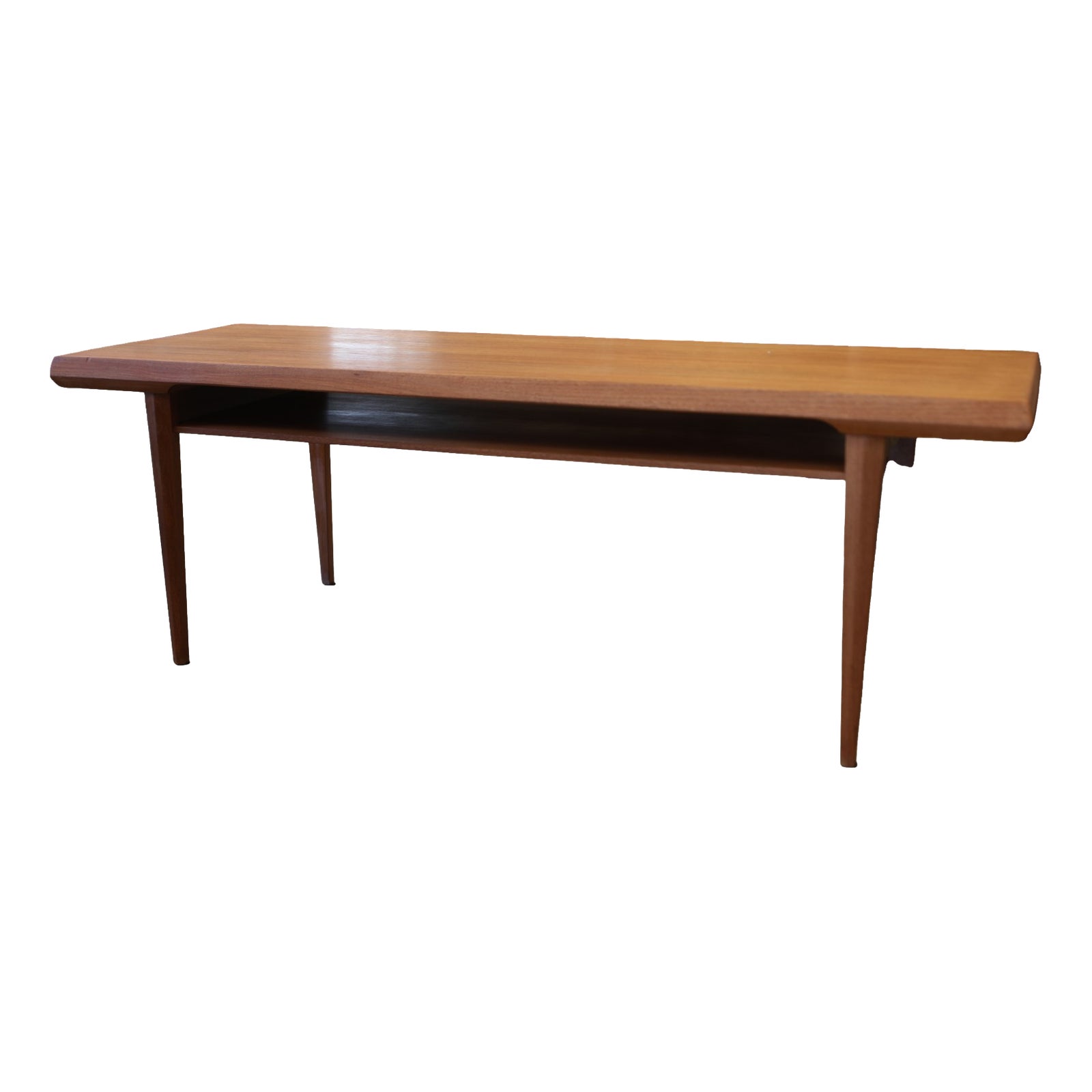 Danish Teak Coffee Table with Magazine Rack, 1960s | Chairish