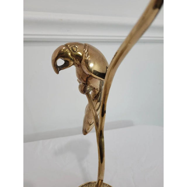 Vintage Brass Metal Parrot on Stand Sculptures - A Pair | Chairish