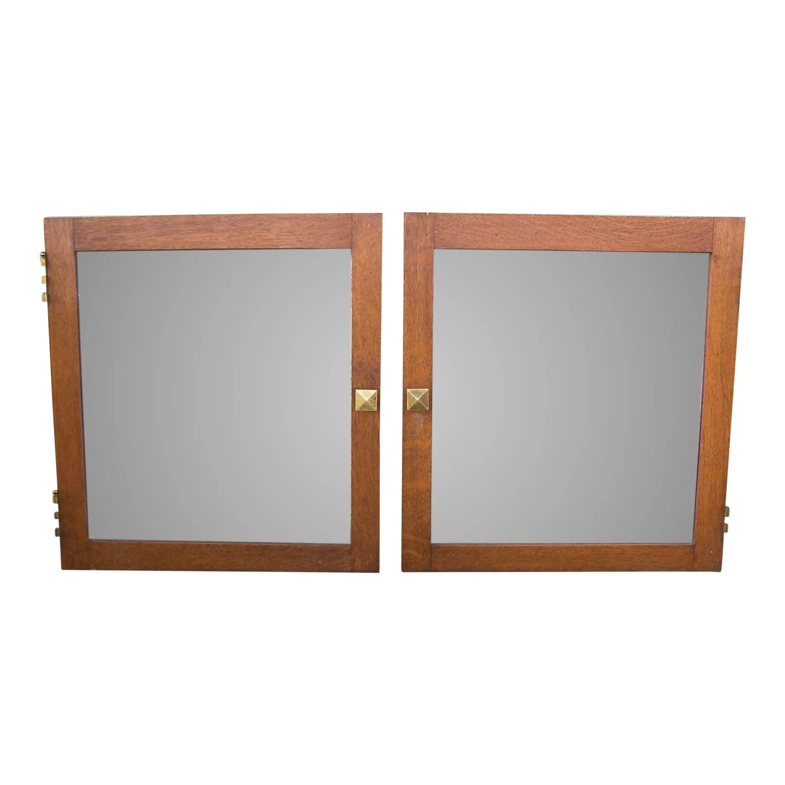 Small Square Oak Arts and Crafts Cabinet Doors - a Pair | Chairish