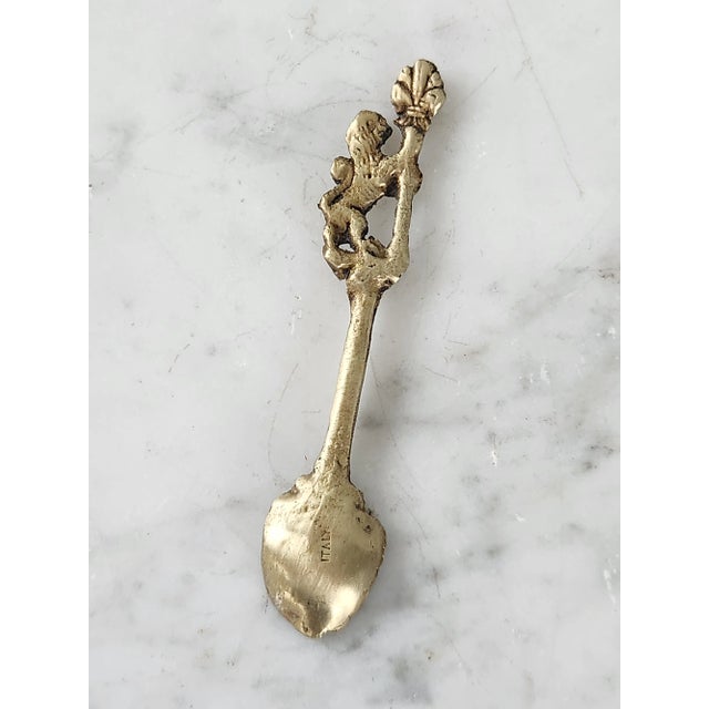 1960s Lion W Staff Mini Salt Cellar Spoon | Chairish