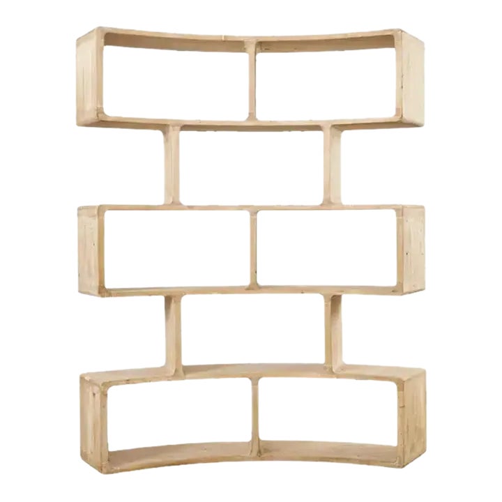Post Modern Curved Bookcase Etagere Reclaimed Douglas Fir | Chairish