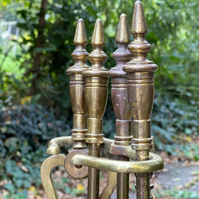 Vintage Brass Fireplace Tools Set | Chairish