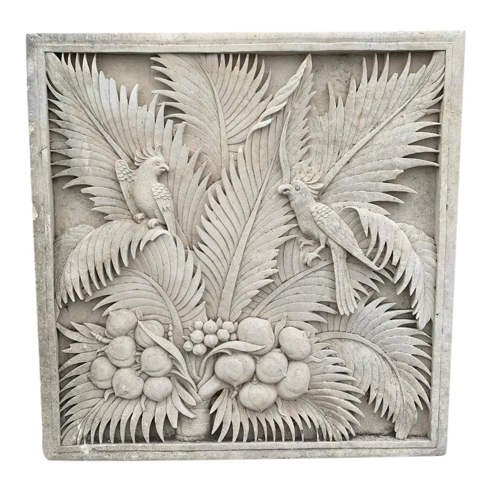 Indonesian Carved Stone Wall Relief | Chairish