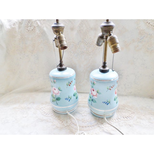 1930s Table Lamps Antique Czechoslovakia Porcelain With Hand Painted ...