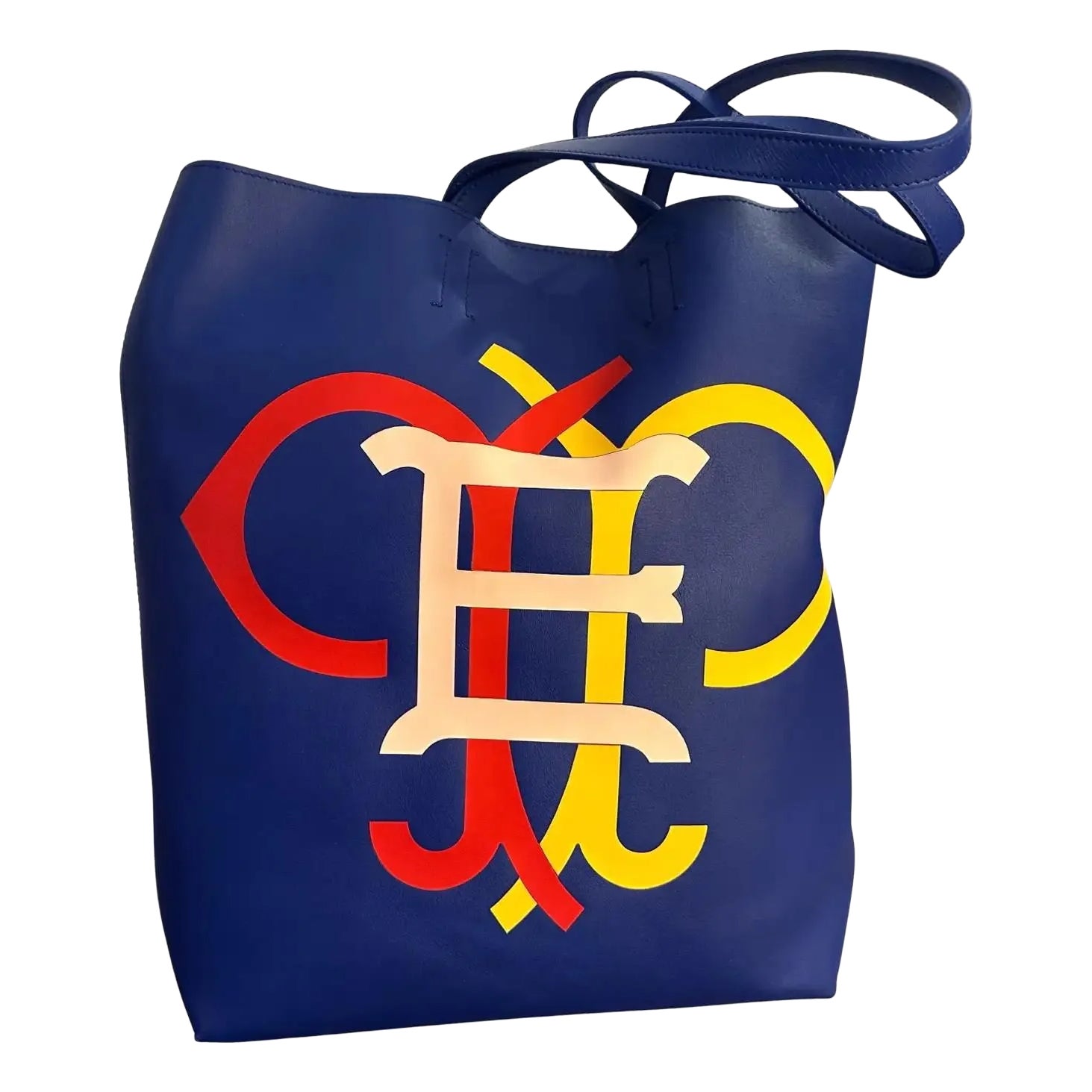 21st Century Never Used Blue Leather Emilio Pucci Tote Bag | Chairish