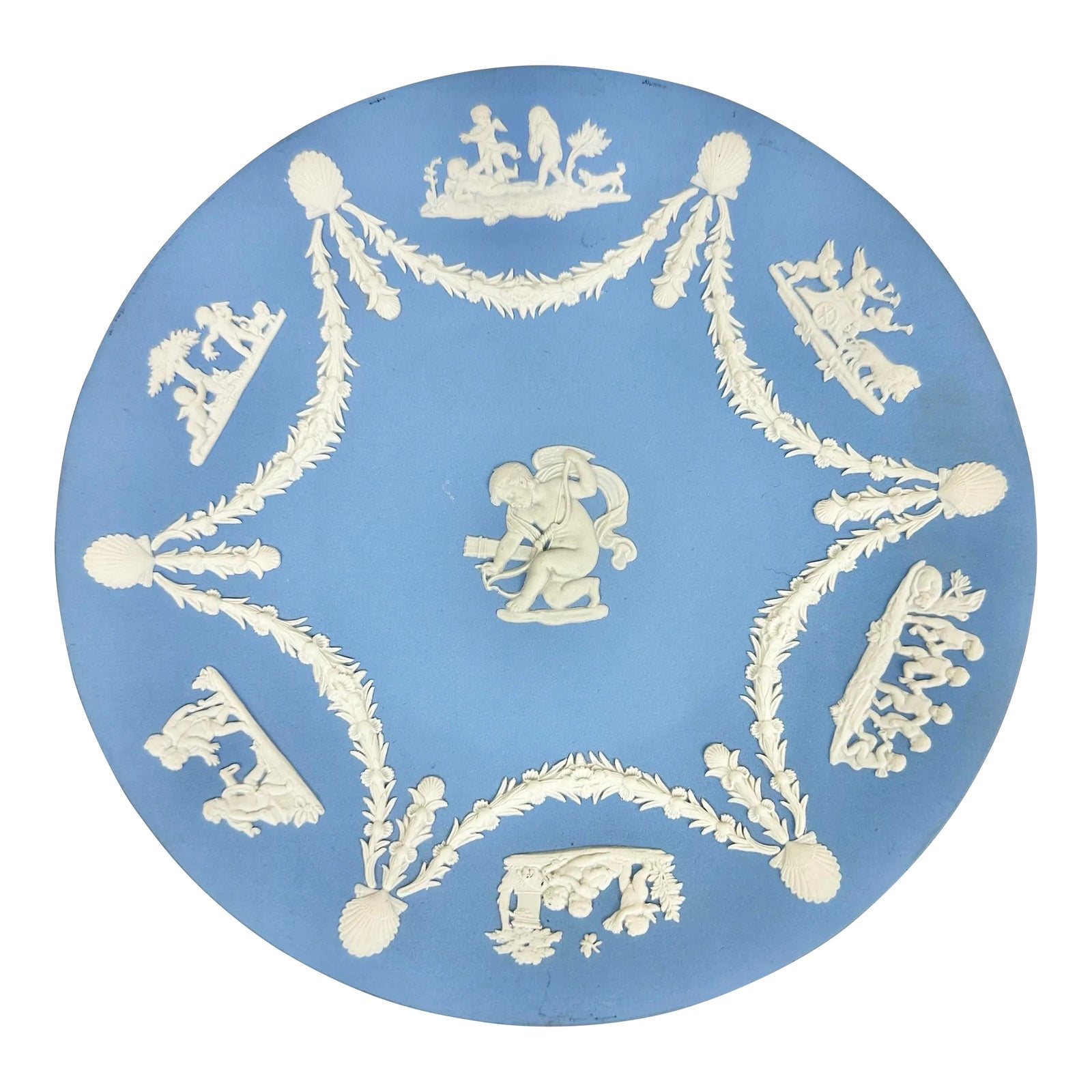Vintage Wedgwood Blue Jasperware Decorative Plate | Chairish