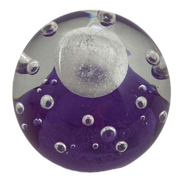 Vintage Hand Crafted Glass Solar System Paperweight | Chairish