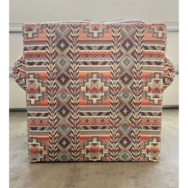 1990s Custom Rolling Upholstered Southwest Aztec Armchairs - Set of 2 ...