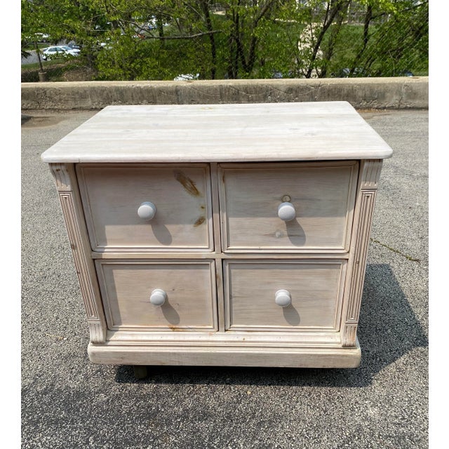 White Washed Pine File Cabinet | Chairish
