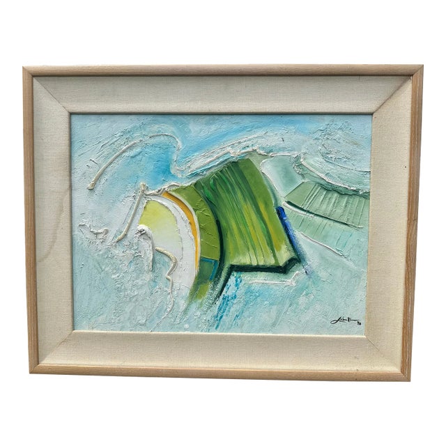 Vintage 1990 Colorful Abstract Painting | Chairish