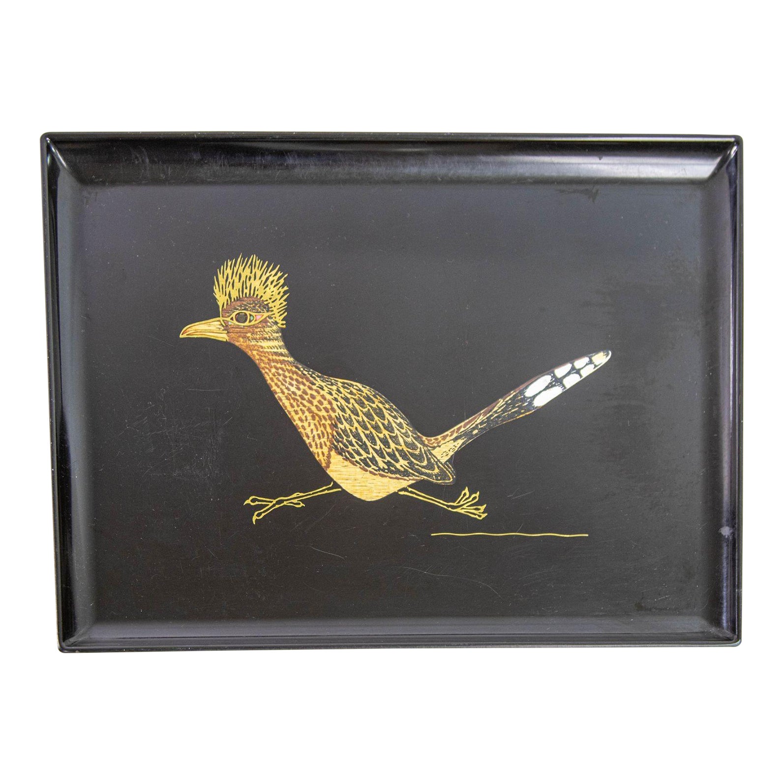 Couroc Roadrunner Bird Design Barware Vintage Serving Tray Circa 1960 ...