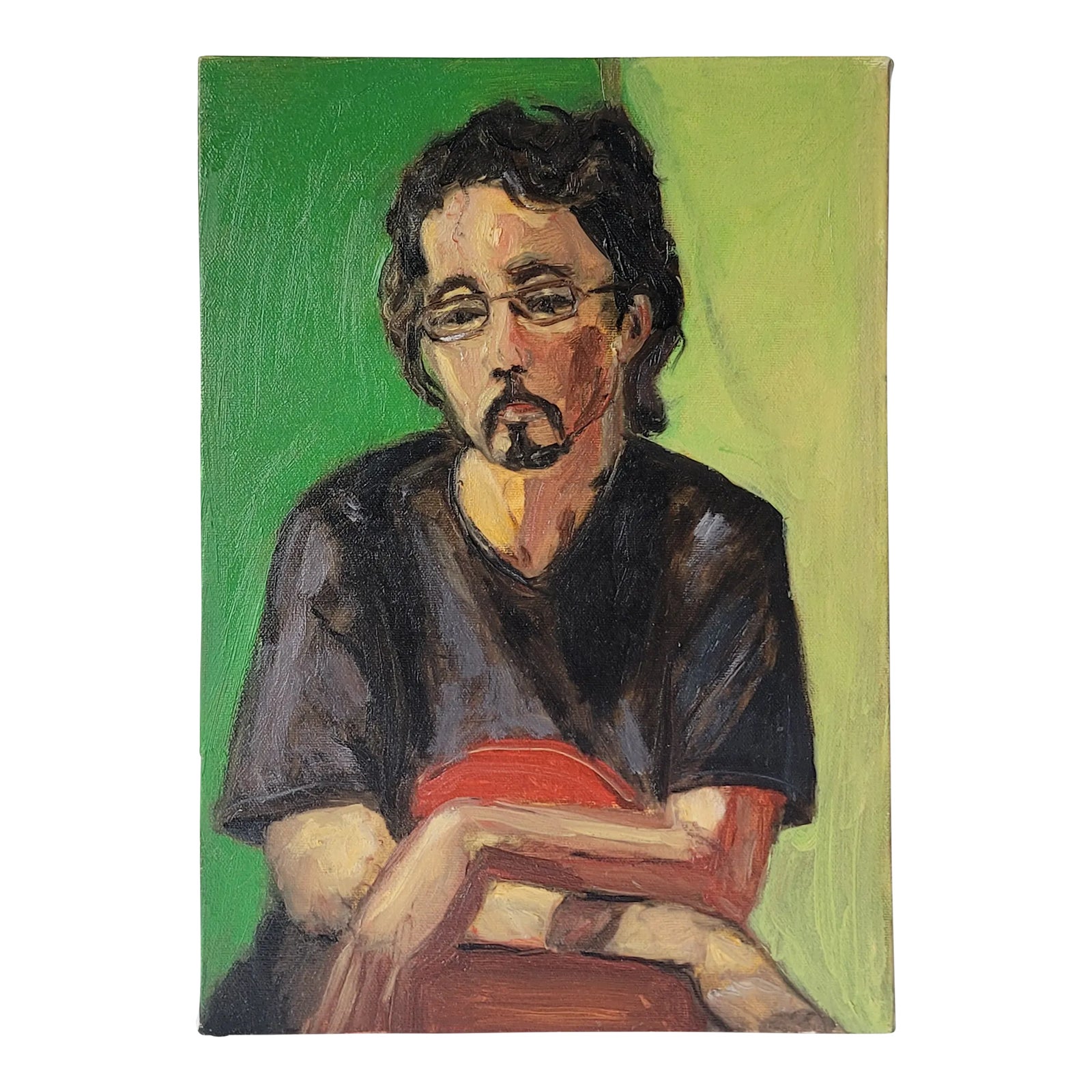 "Man With Goatee and Glasses No 2" Expressionist Portrait Oil Painting ...