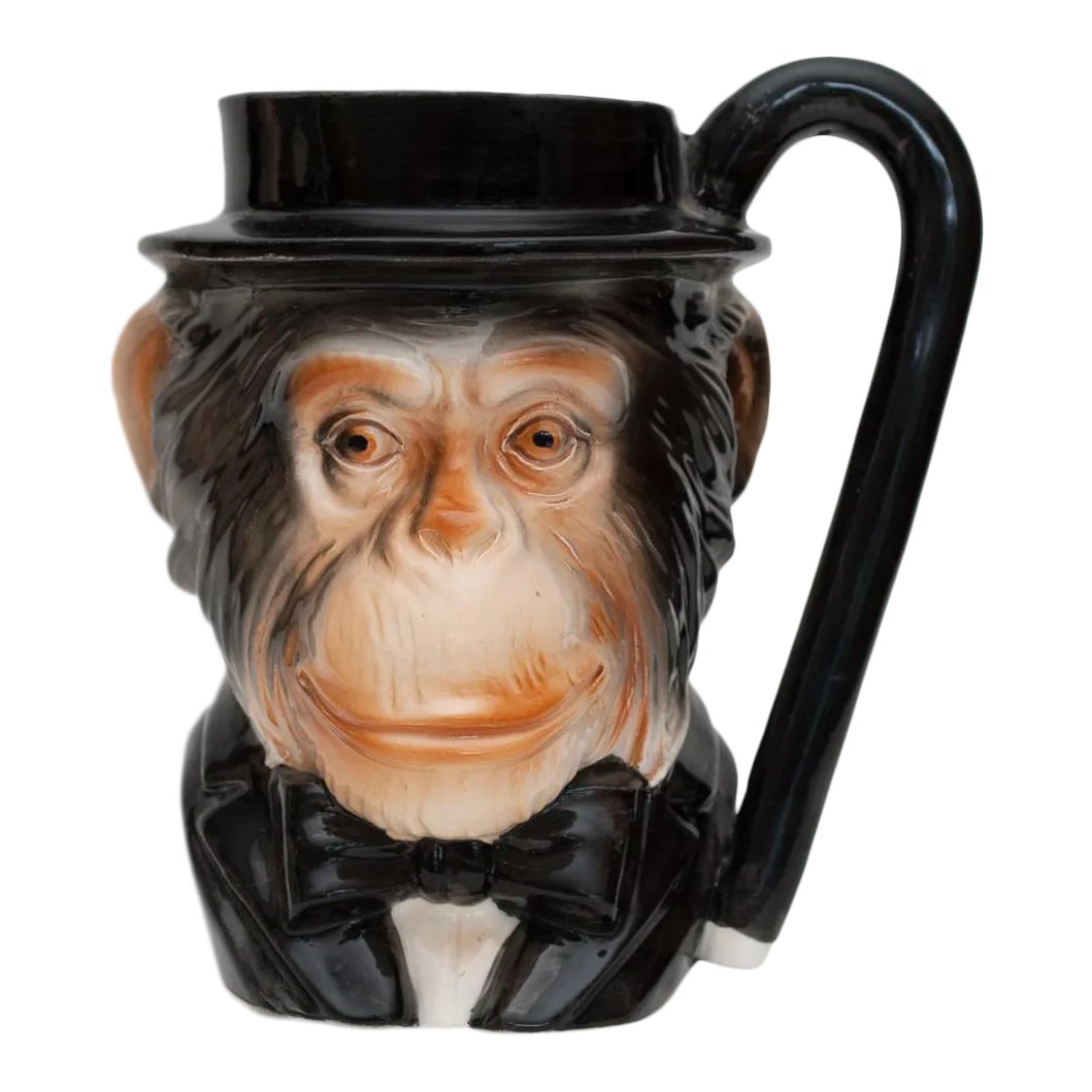 Mid Century Vintage English Chimpanzee Toby Style Mug | Chairish