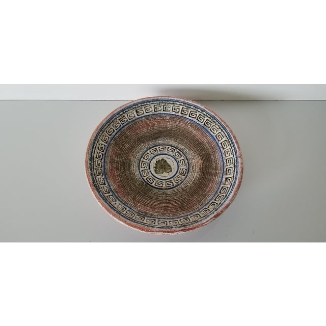 Vintage Ancient Greek Geometric Pattern Decorative Pottery Bowl | Chairish