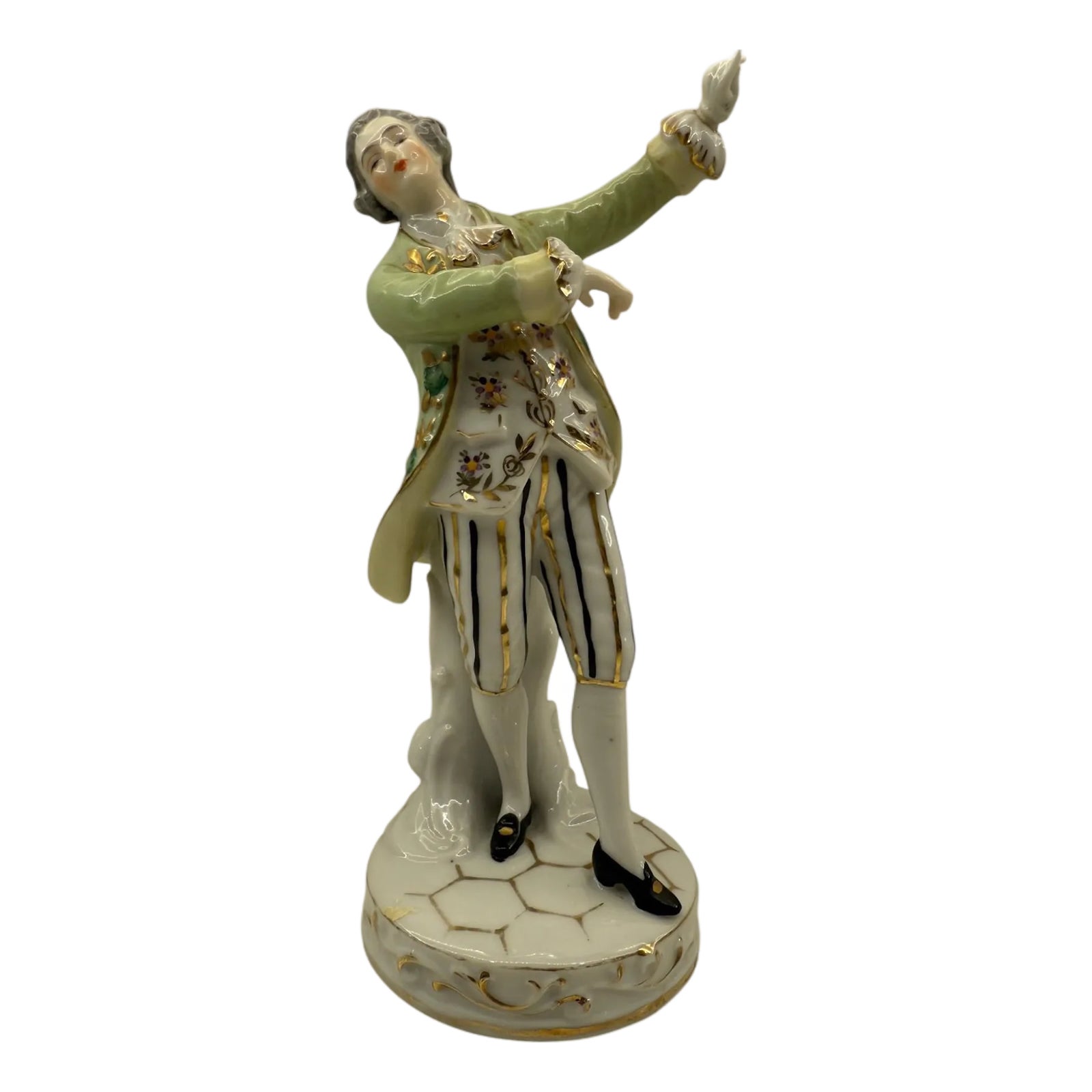 Mid 20th Century Japanese Colonial Gentleman Dancing Figurine | Chairish