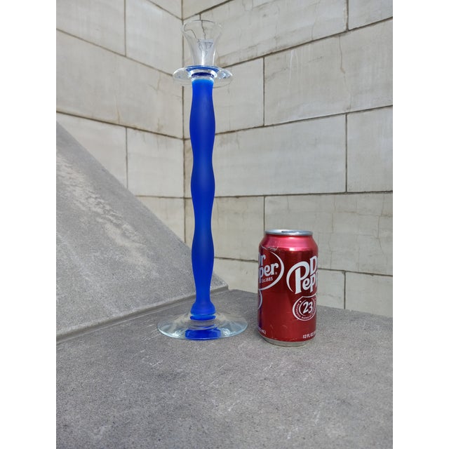 Late Twentieth Century Cobalt Blue Orrefors Celeste Candlestick by Anne ...