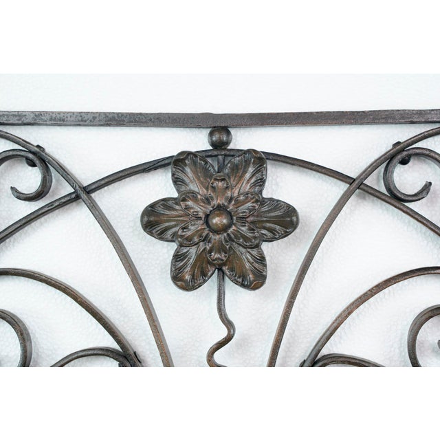 Vintage 48 In. Swirls Foliate Wrought Iron Window Guard | Chairish