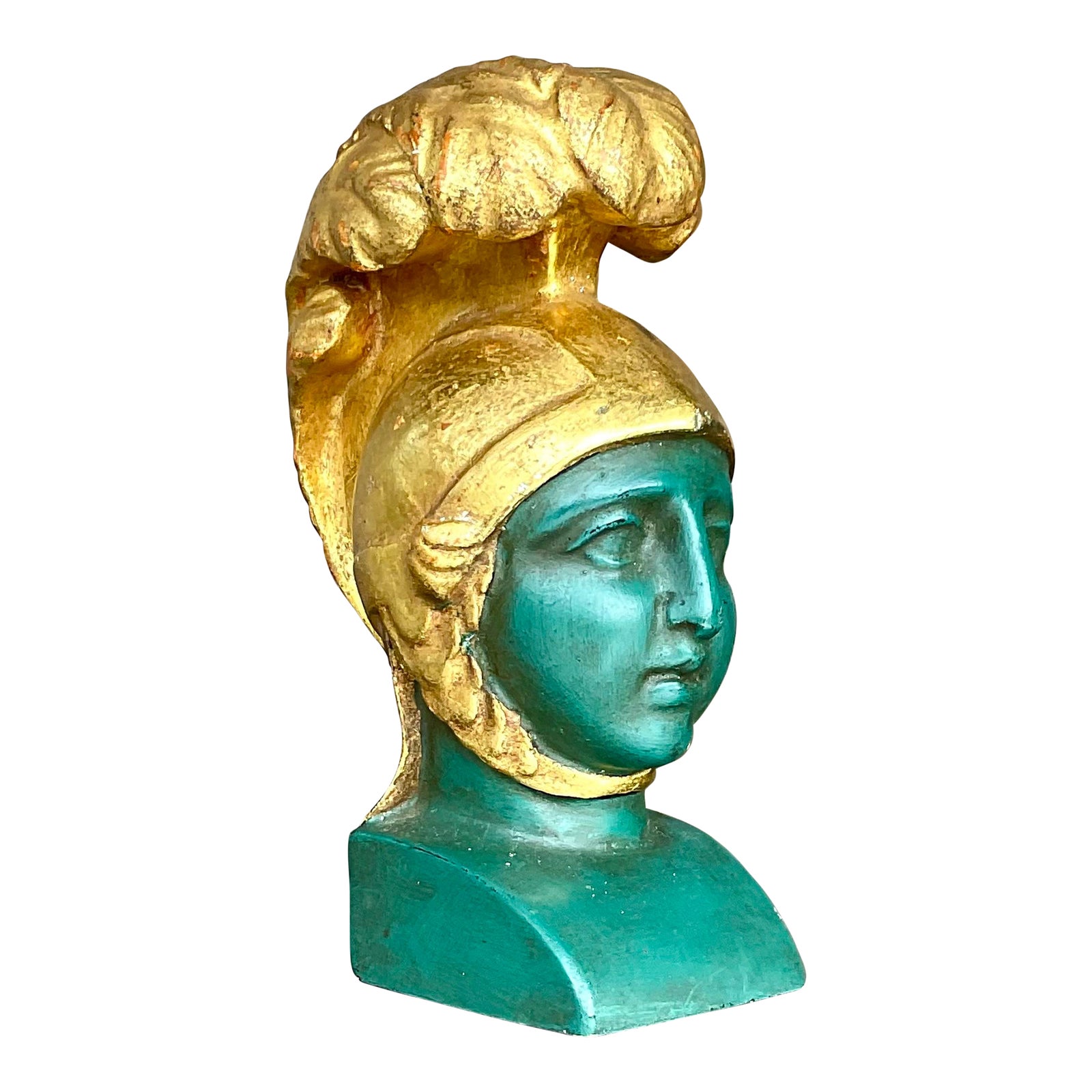 Vintage Boho Italian Plaster Gladiator Bust | Chairish