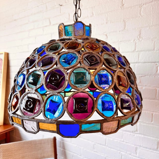 Felipe Delfinger for Feders (Mexico) Colored Glass Chandelier Pendant ...