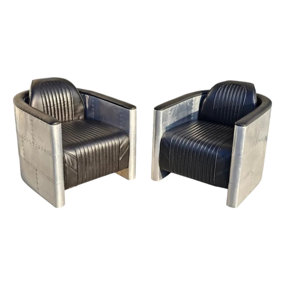 Contemporary Aviator Lounge Chairs-a Pair | Chairish