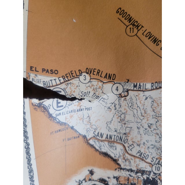 1960s Hoffman & Walker's Pictorial Historical Map of Texas | Chairish