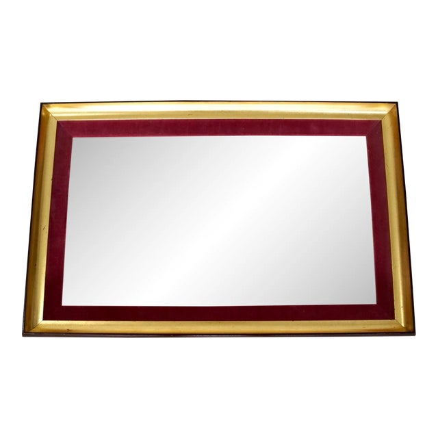 1940’s Art Deco Hollywood Regency Pink Velvet Mirror | Chairish