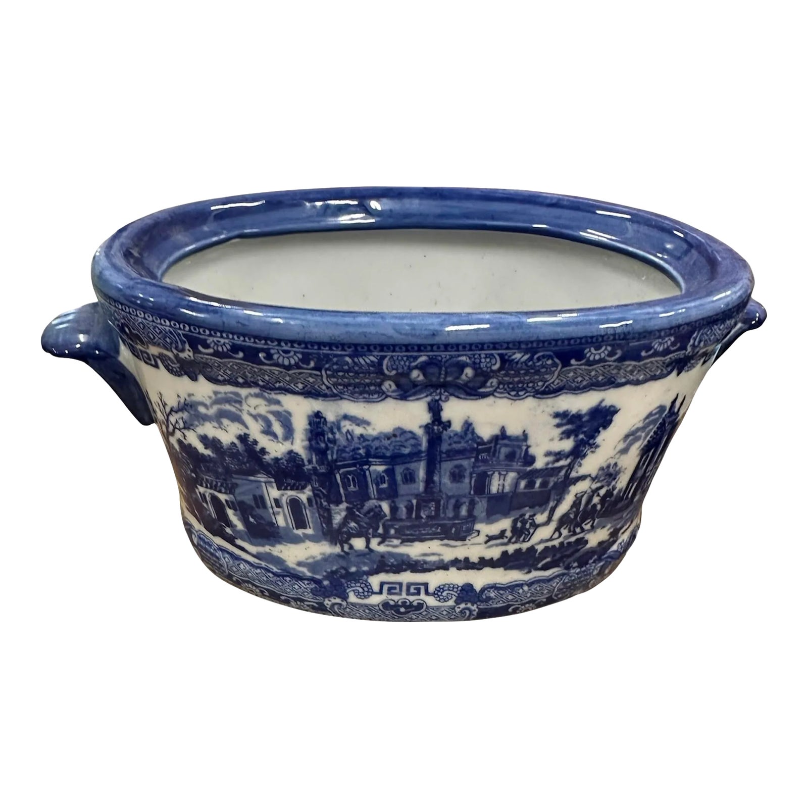 Victoria Ware Flow Blue Ironstone Chinoiserie Blue and White Porcelain ...