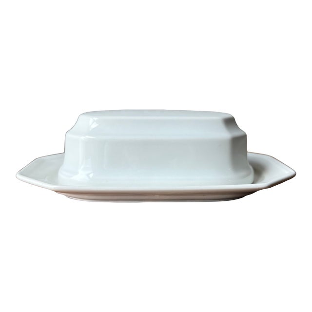 Late 20th Century Mikasa Continental White Butter Dish | Chairish