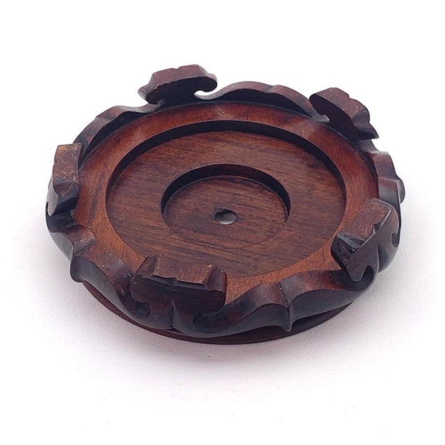 Large Vintage Ming Style Chinese Carved Red Rosewood Display Stand 7 ...