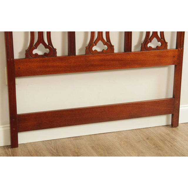 Chippendale Style Carved Mahogany Full Headboard | Chairish