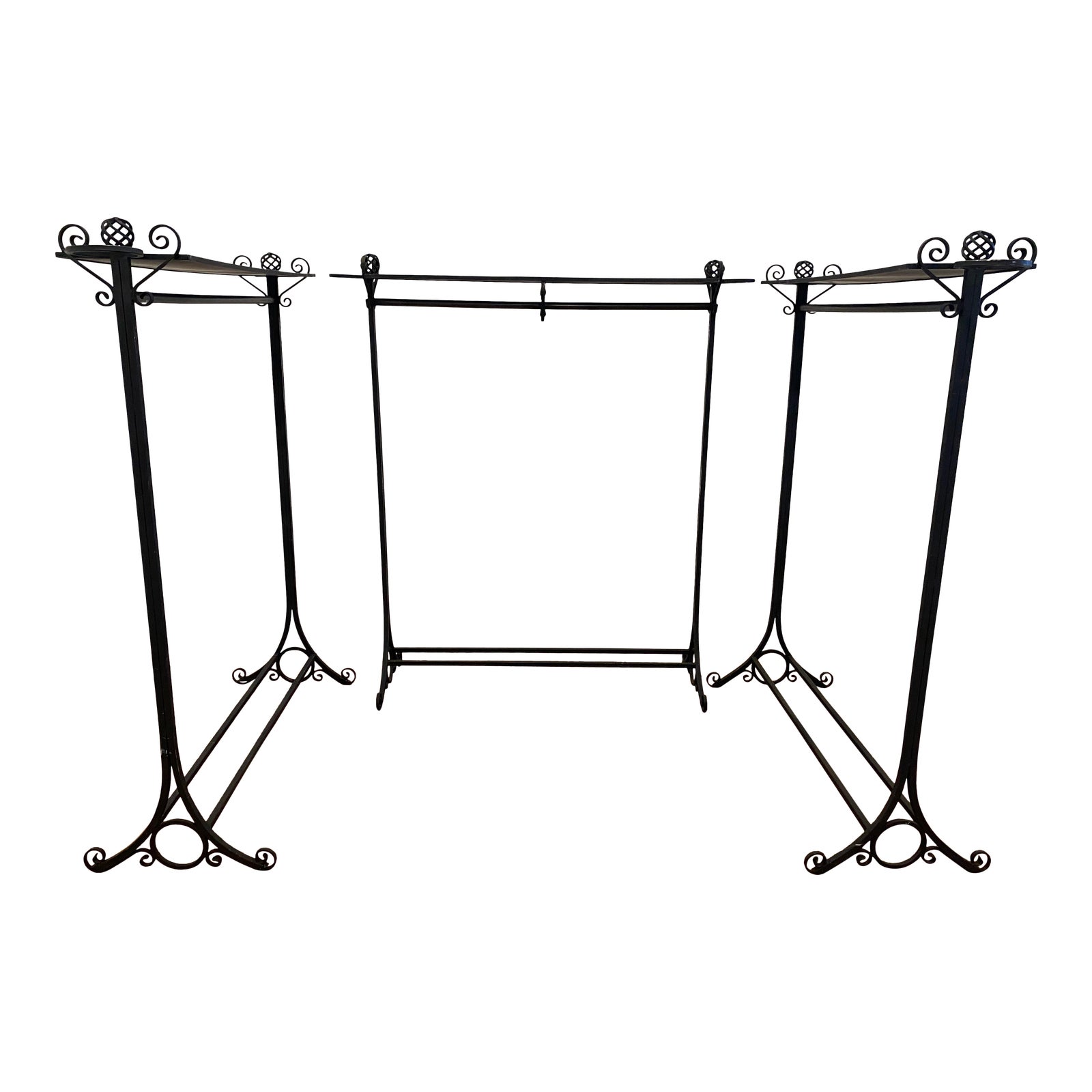 Custom Hand-Forged Wrought Iron Garment Racks - Set of 3 | Chairish