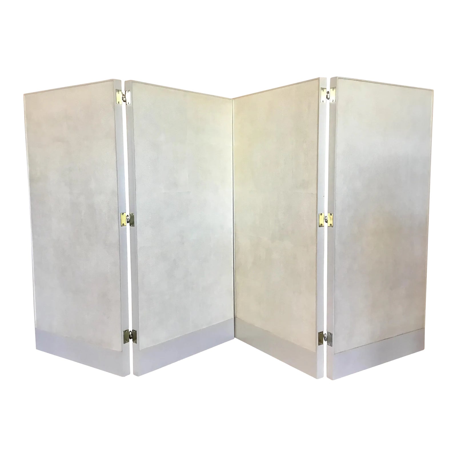 Barbara Barry for Henredon Modern Ivory Faux Shagreen Low Folding ...