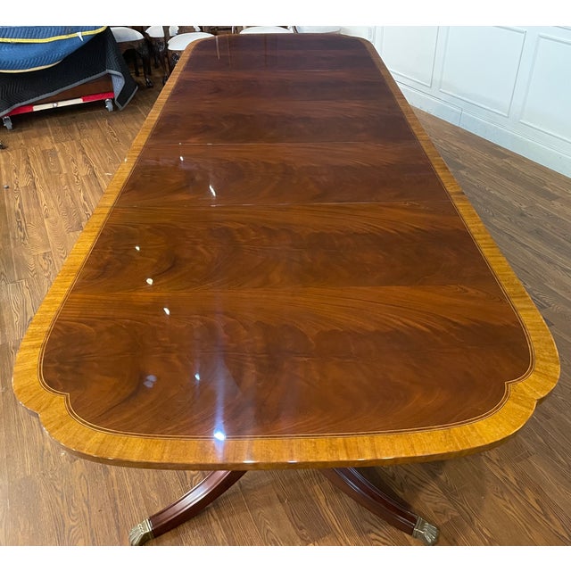 Traditional Mahogany Scallop Cornered Dining Table by Leighton Hall ...