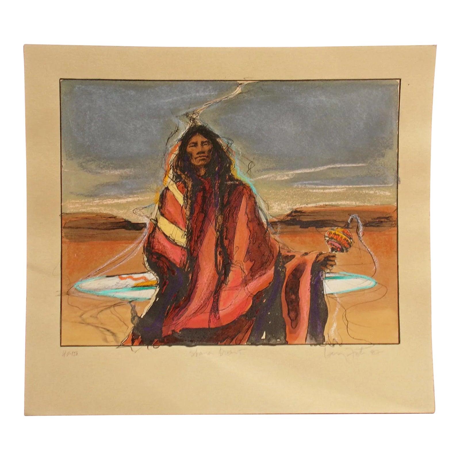 Larry Fodor "Shaman Dream 5" Signed Numbered Lithograph Artwork 1987 ...