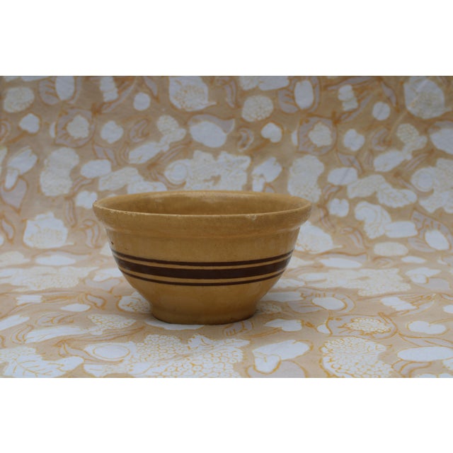 Early 20th Century Roseville, Ohio Brown Band Ring Mixing Bowl | Chairish