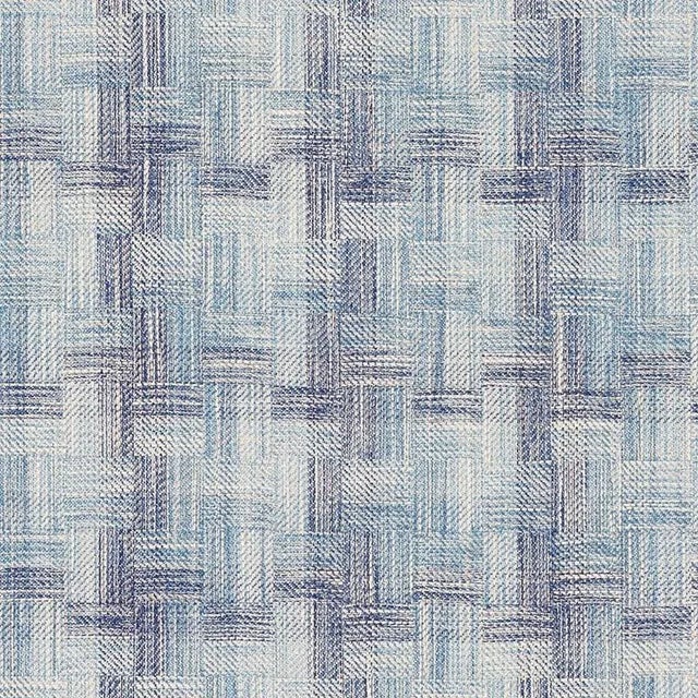 Sample - Schumacher Boro Plaid Fabric in Indigo | Chairish
