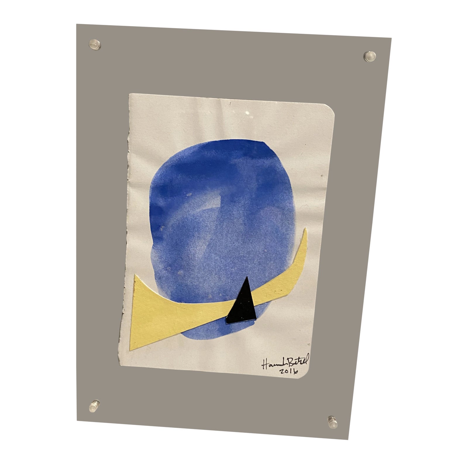 Contemporary Abstract Collage by Hannah Betzel, Framed in Clear Lucite ...