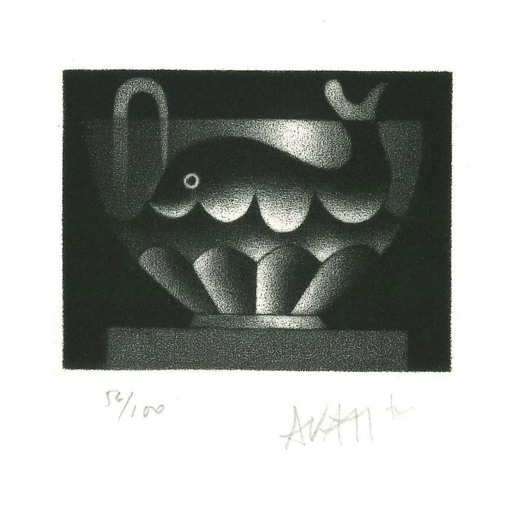 Whale in Cup - Original Etching on Paper by Mario Avati - 1970s 1970s ...