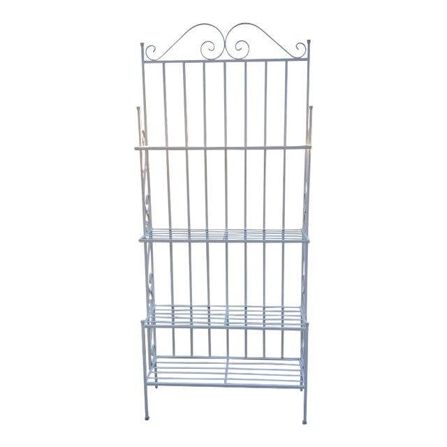 1950s Vintage Wrought Iron Tall Narrow Backers Rack | Chairish