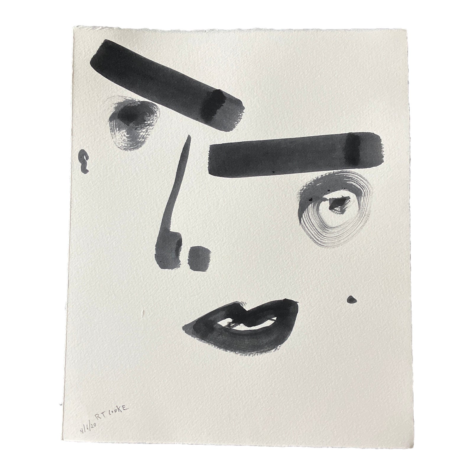 Contemporary Original Robert Cooke Abstract Face Painting | Chairish