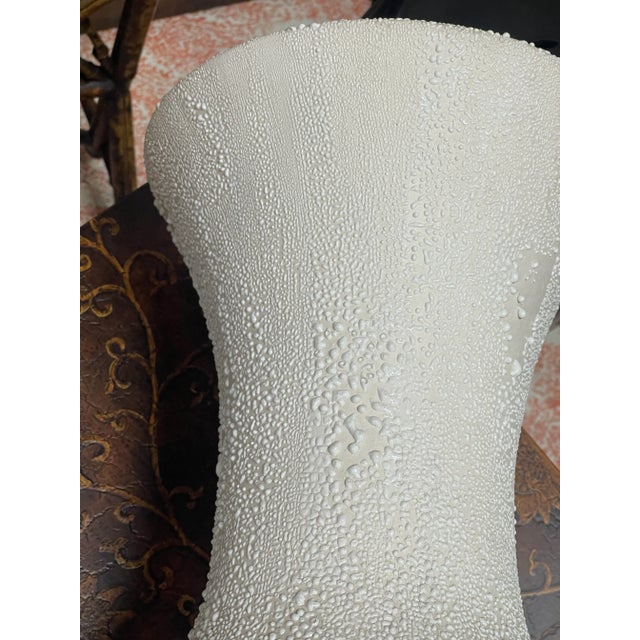 Vintage Large 26" Hand-Thrown White Textured Vase | Chairish