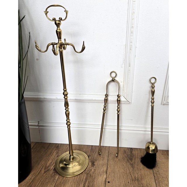 Vintage Italian Brass Fireplace Fire Tool Set with Stand, 1980s, Set of ...