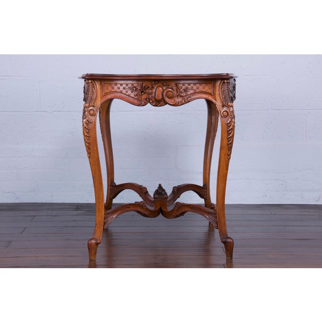 Antique French Louis XV Baroque Style Walnut Writing Desk or Side Table ...