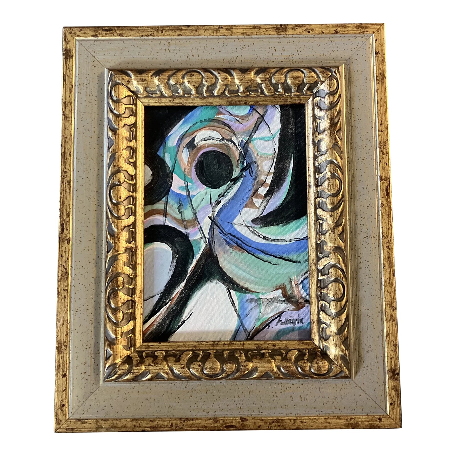 Contemporary Original Stephen Heigh Small Abstract Painting “Octopus ...