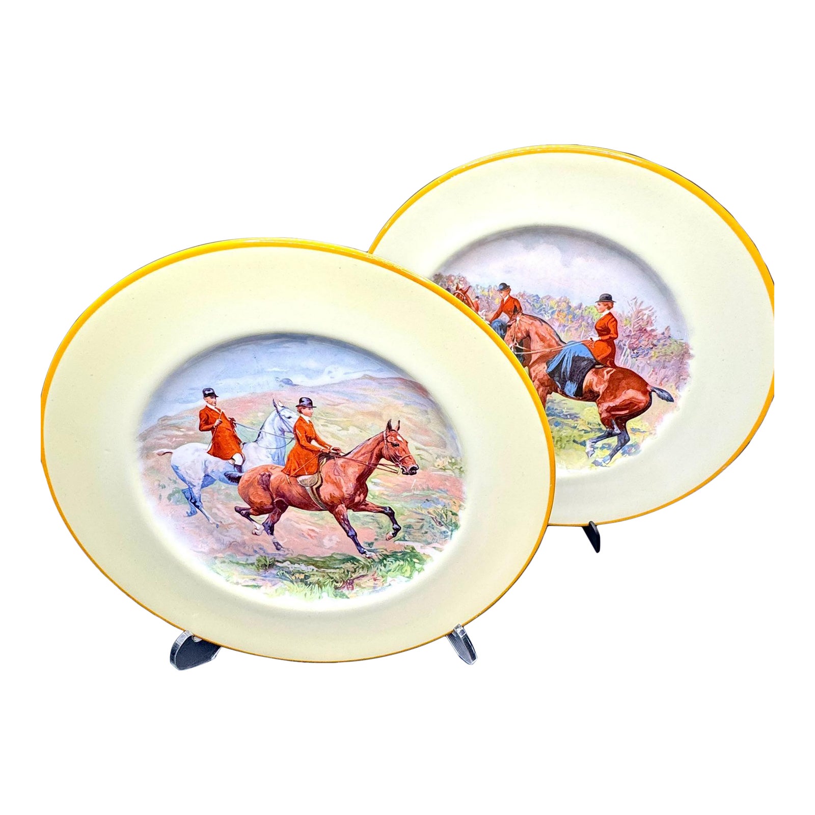 Set of 6 Johnson Bros "Pareek" Hunting Scene Wall Plates (3 Pairs ...