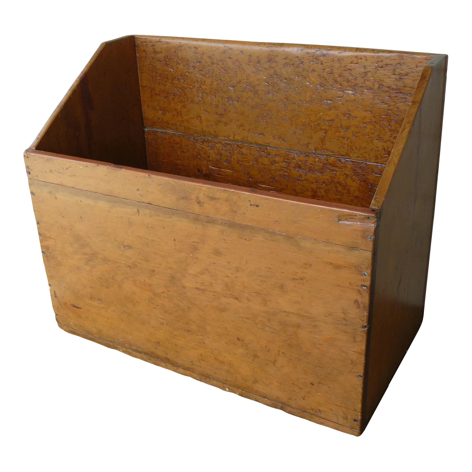 Antique Handmade Pine Fire Box | Chairish