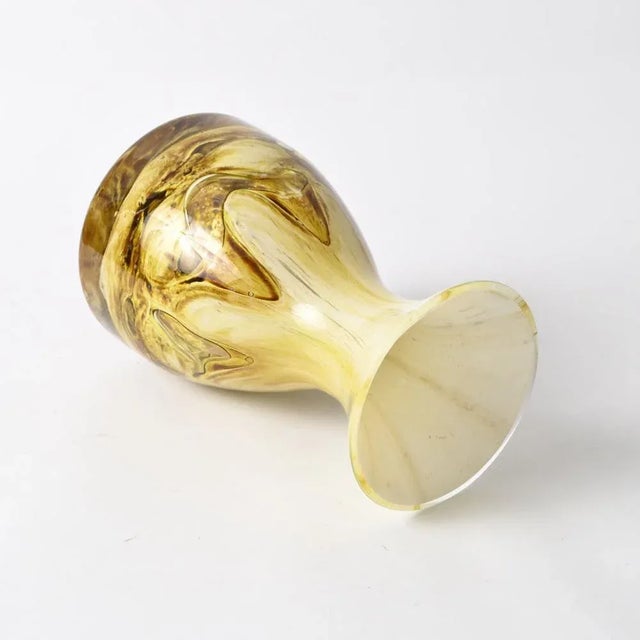 Vintage Cream and Brown Mottled Glass Vase from Schott Zwiesel, 1970s ...