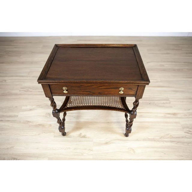Oak Side Table From the 1930s in Dark Brown | Chairish
