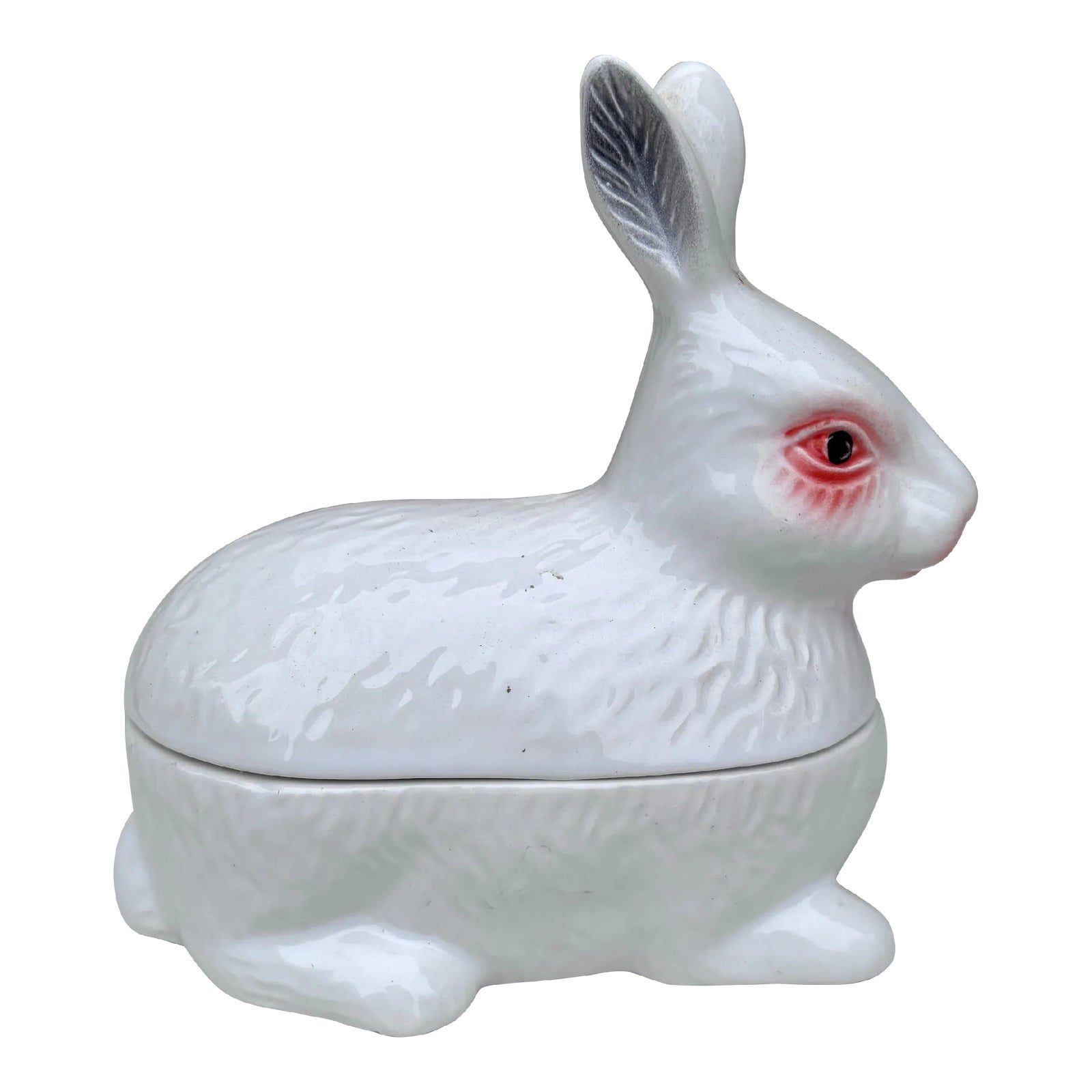 Small Majolica Pate White Rabbit Tureen | Chairish