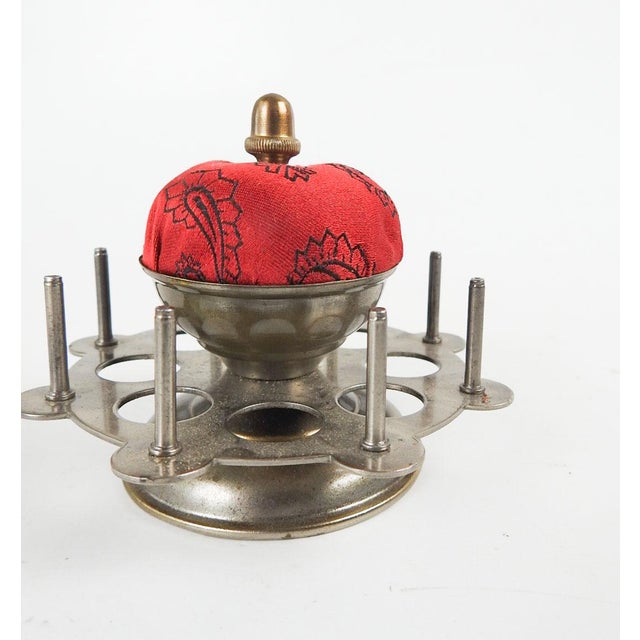 Antique Pin Cushion Sewing Thread Holder | Chairish